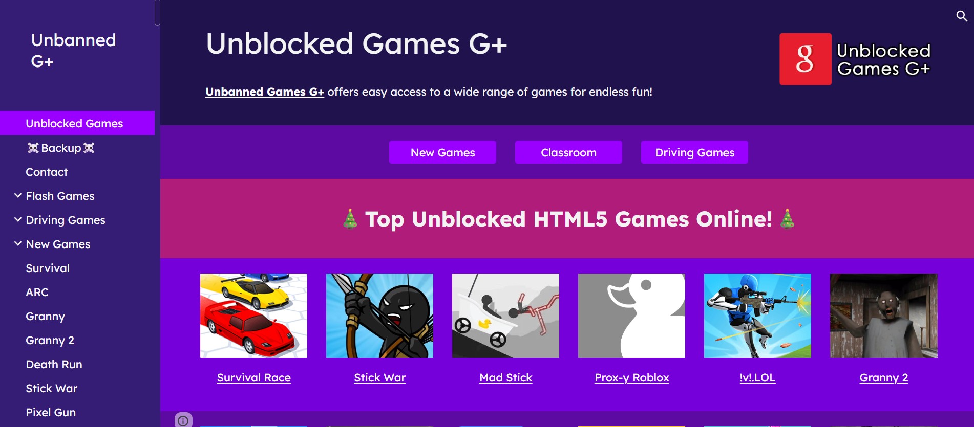 Unblocked Games G Plus: Top 20 Games for School and Workplace